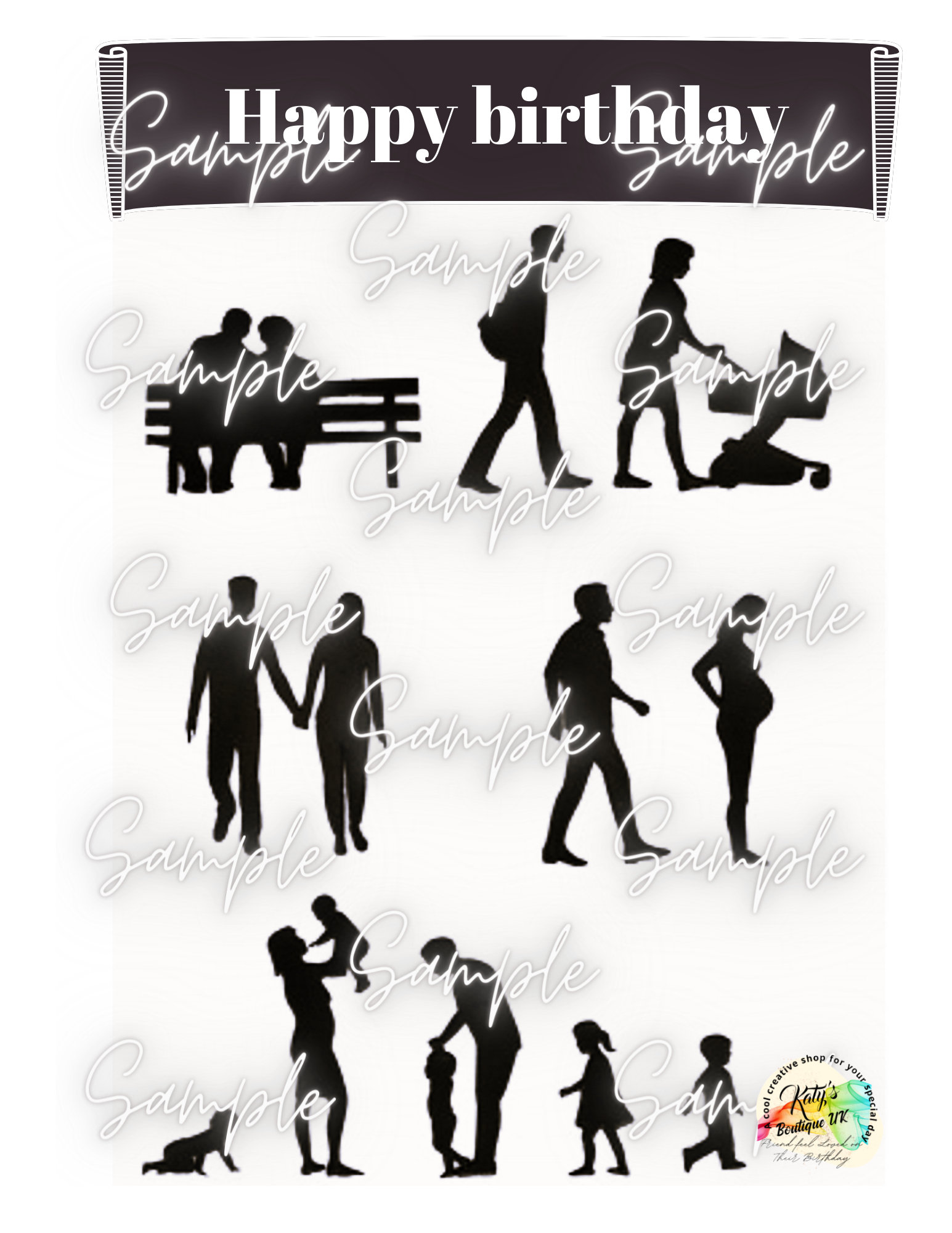 Family Edible Printed Cake Topper - Etsy