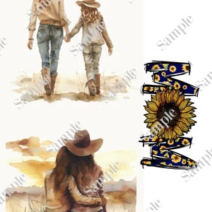 Western Mom and Daughter -cowgirl- Mother Day Edible Print for Cake - Etsy