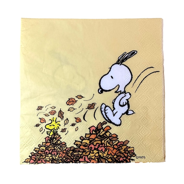 Snoopy Jumping in Leaves - Etsy