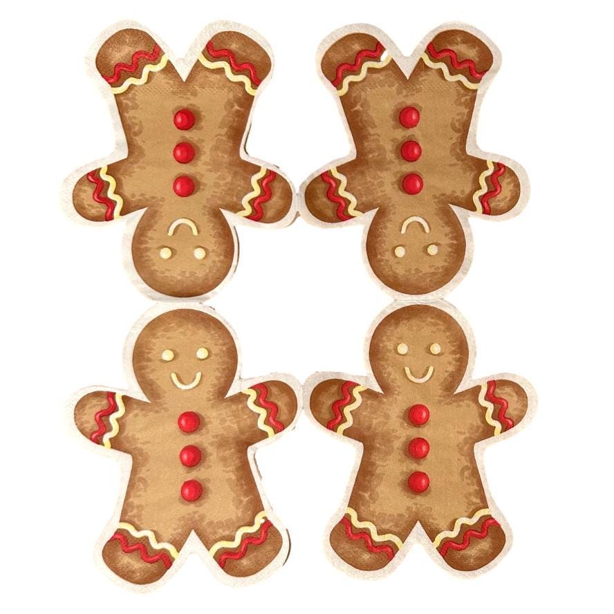 2 Decoupage Paper Napkins in the Shape of a Adorable Gingerbread Man - Etsy