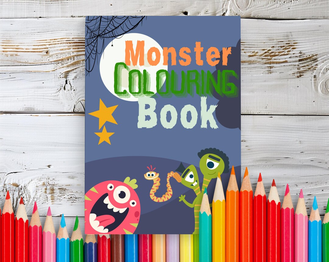Monster Colouring Book - Etsy