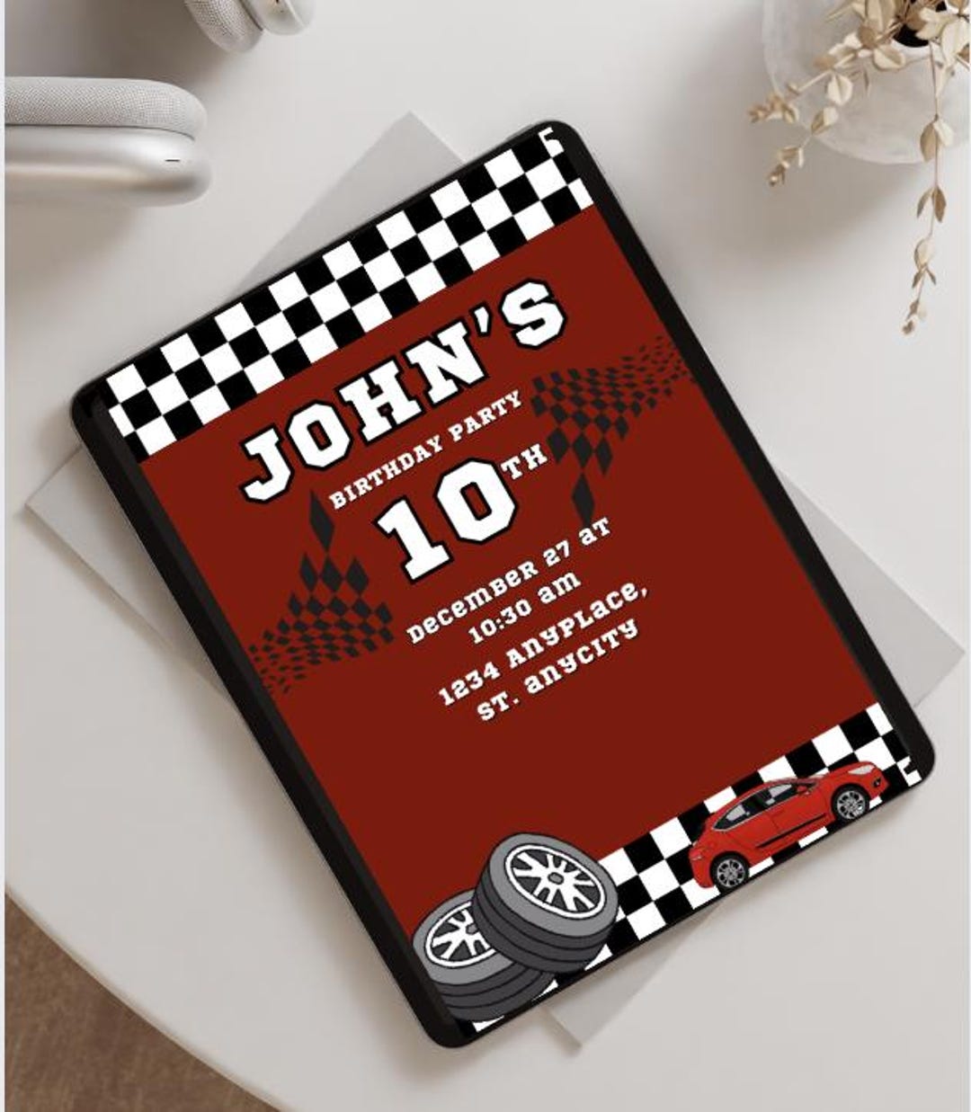 Cars Theme Birthday Editable Template Invitation - Etsy