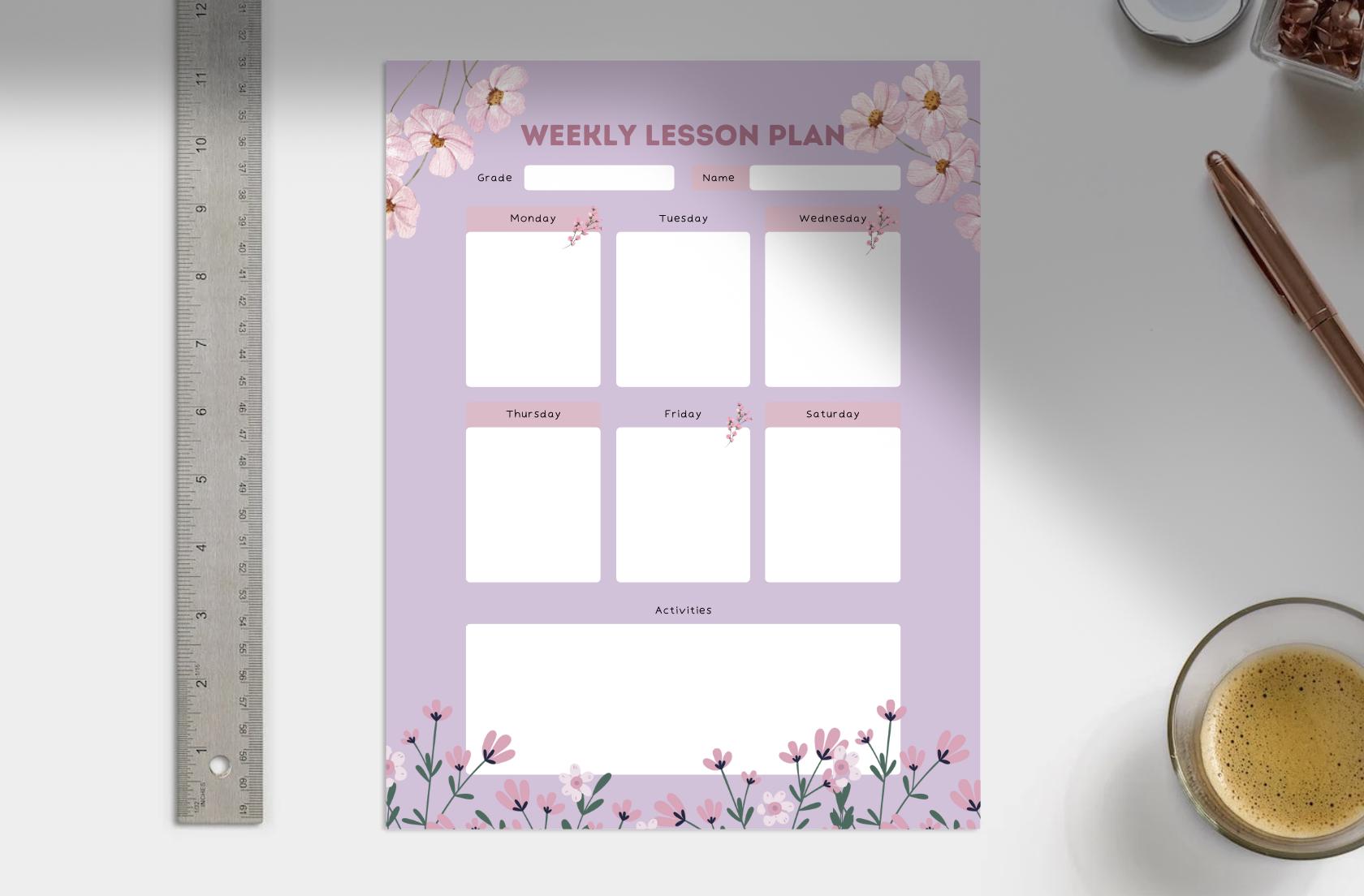 Daily & Weekly Lesson Plan | Teacher Template - Etsy