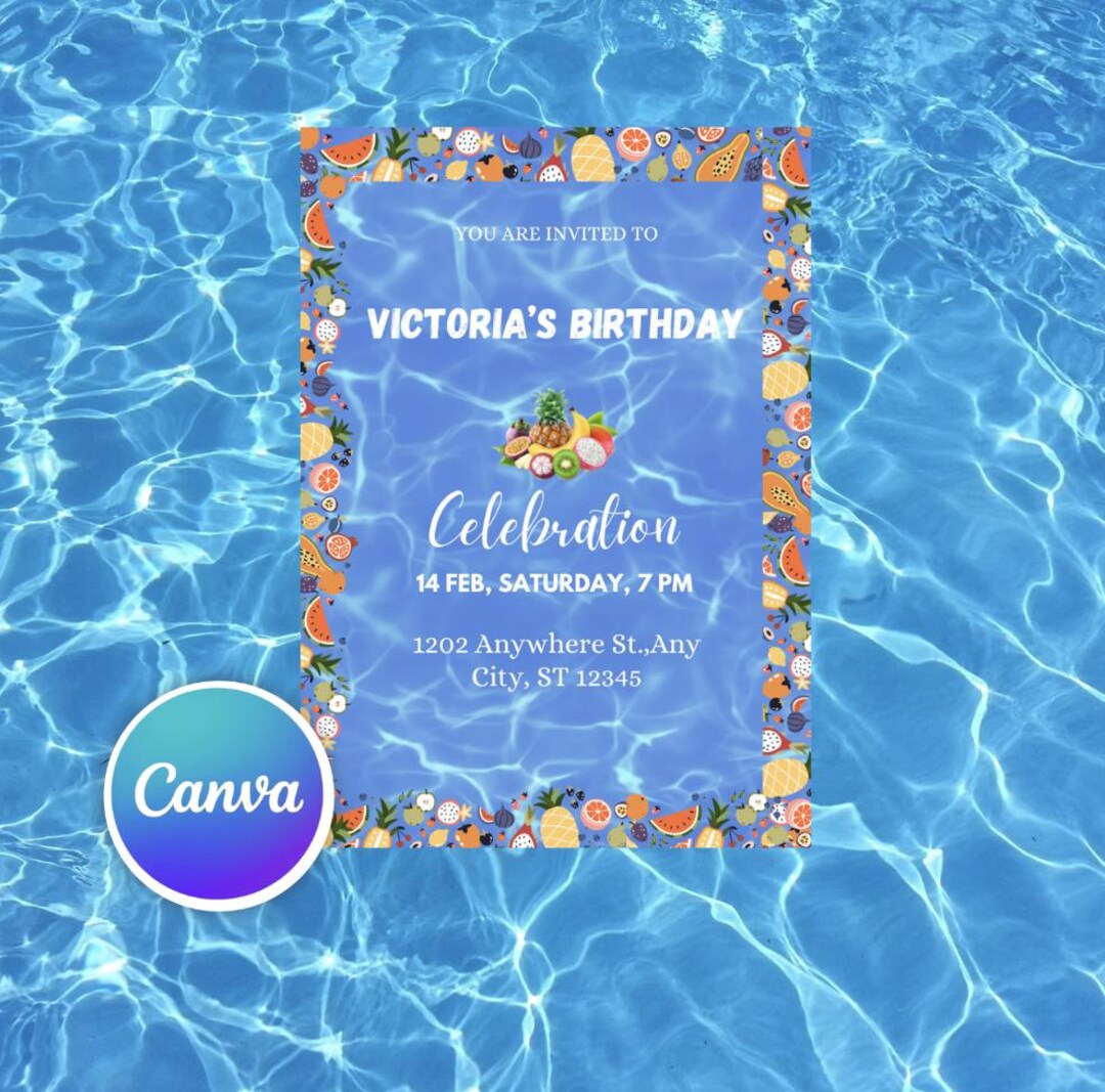 Fruits Theme Birthday Editable Template Invitation - Etsy