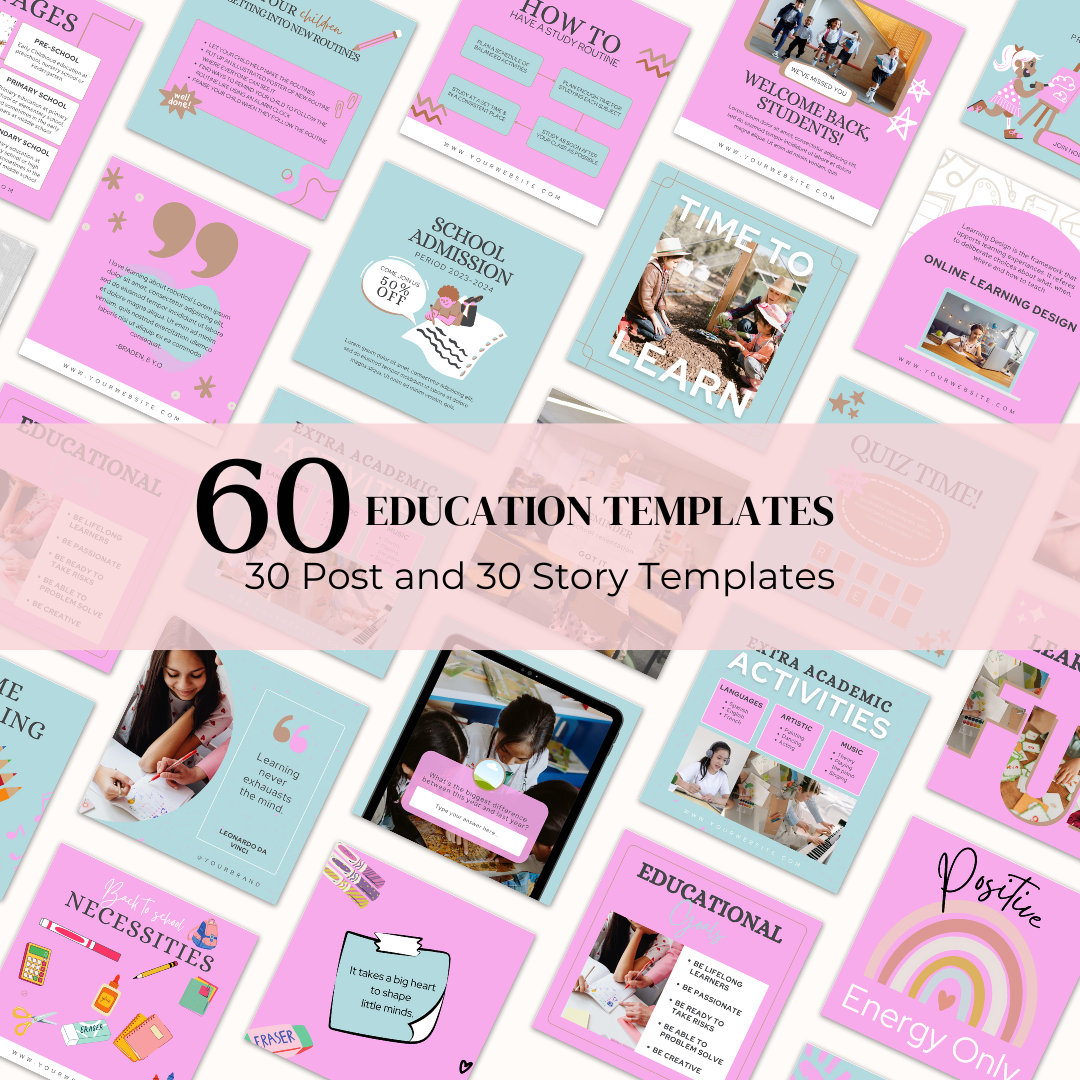 Education Instagram Templates, Teacher Instagram Templates, Editable ...