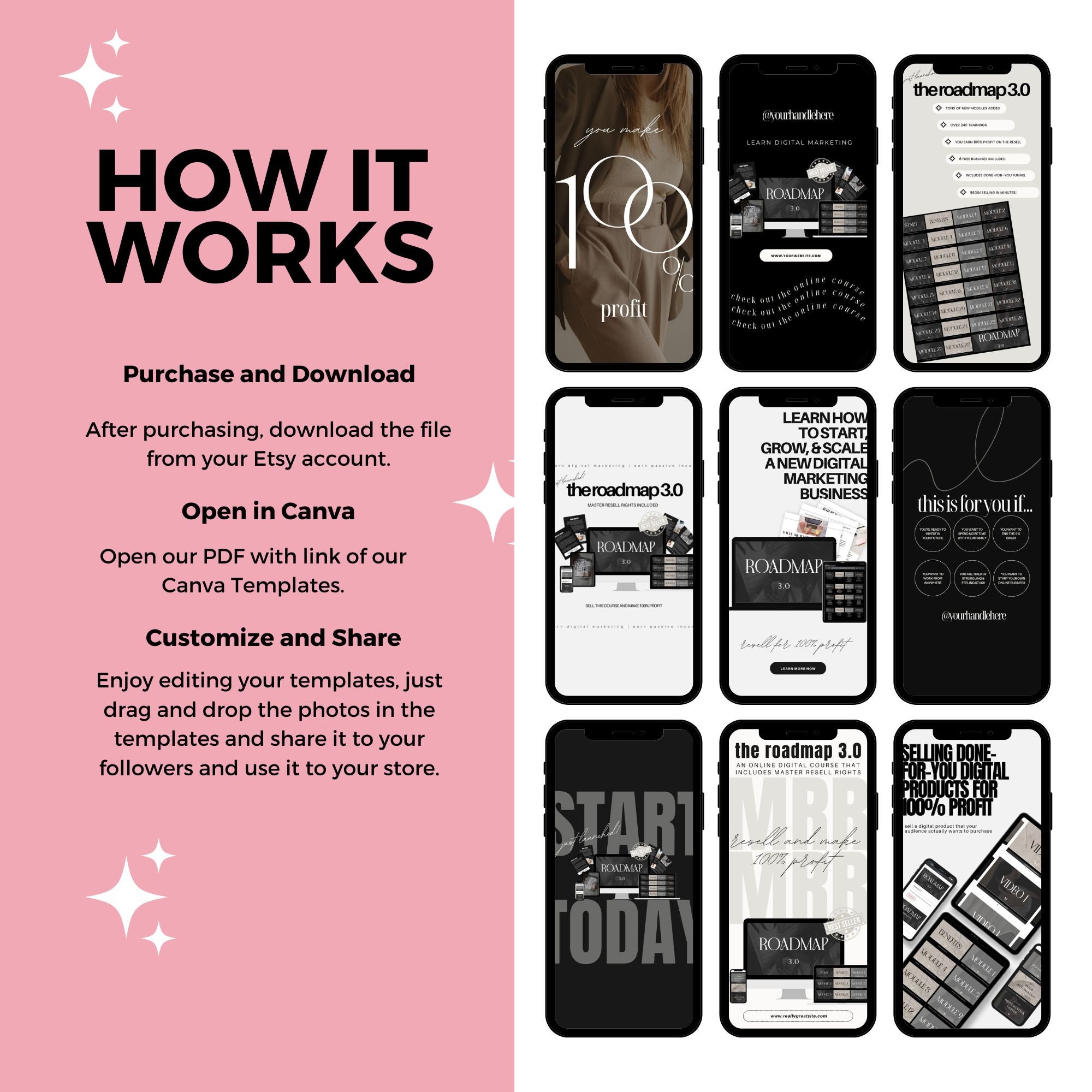 Roadmap 3.0 Story Slides | Roadmap 3.0 Marketing | Instagram Facebook ...