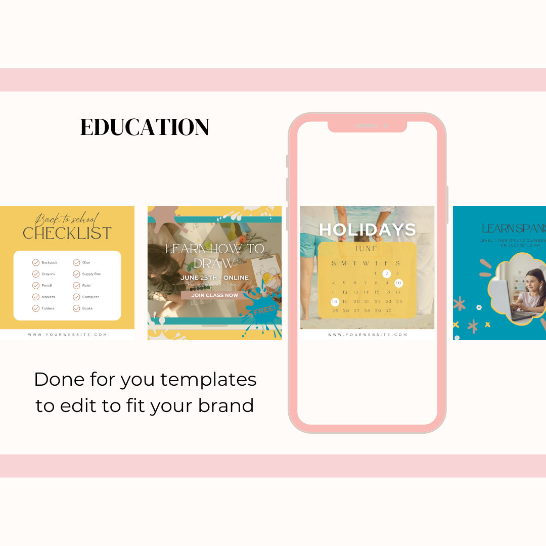 Teacher Instagram Templates, Editable Canva Templates, Education ...