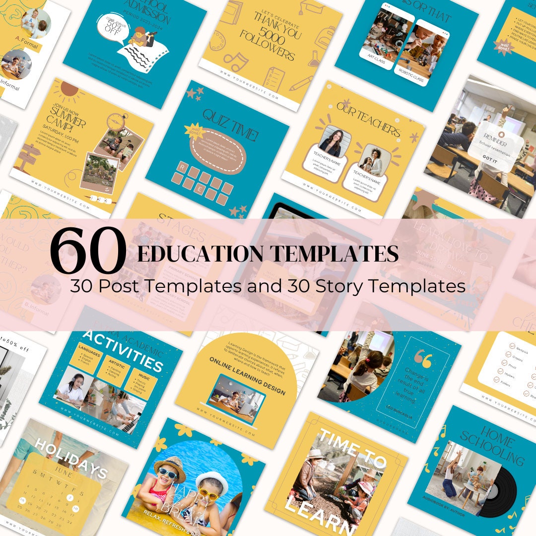 Teacher Instagram Templates, Editable Canva Templates, Education ...
