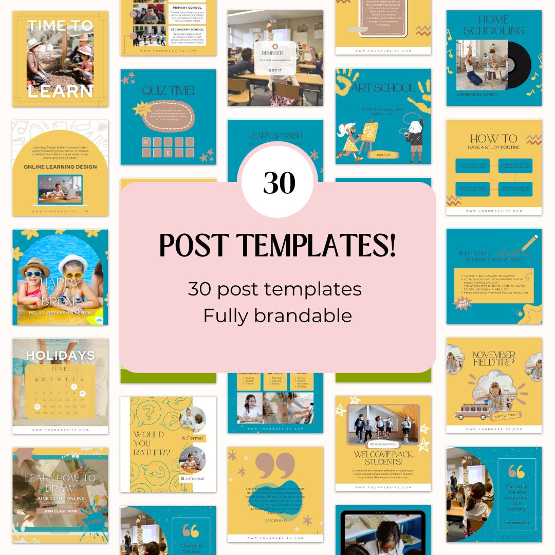 Teacher Instagram Templates, Editable Canva Templates, Education ...
