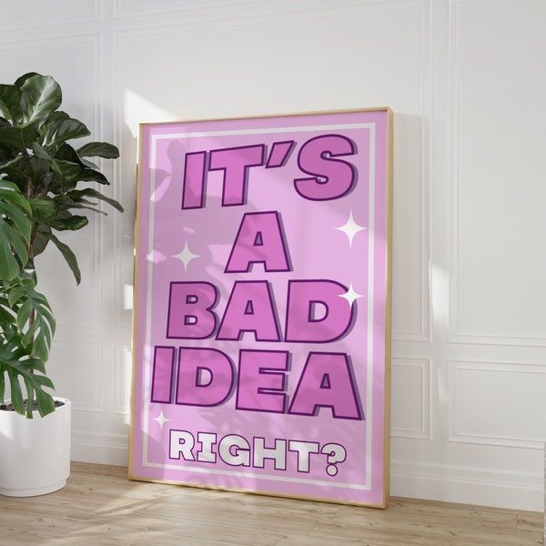 Olivia Rodrigo Bad Idea Right Poster - Etsy