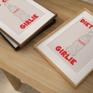 Diet Coke Girlie Print, Modern Typography Poster, Trendy Kitchen Wall ...