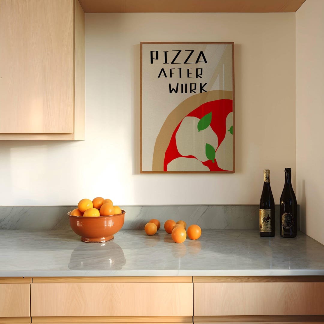 Kitchen Wall Art, Pizza Poster, Kitchen Print, Fun Kitchen Art, Home ...