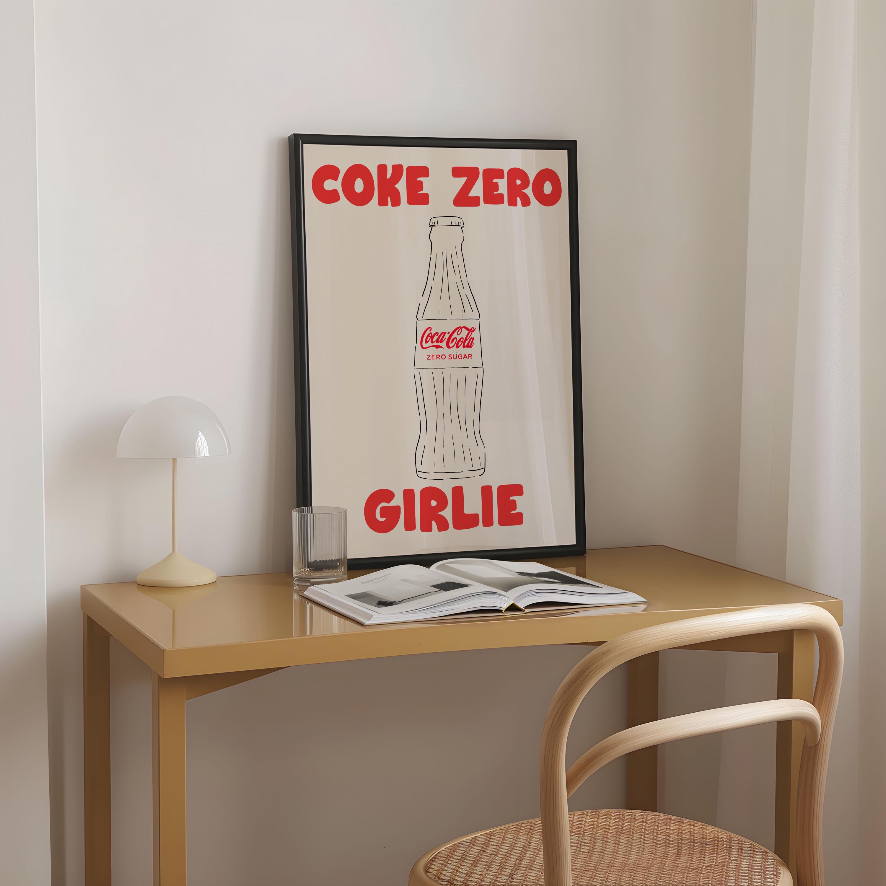 Coke Zero Art Work, Retro Drink Wall Art, Fun Home Decor, Coke Zero ...
