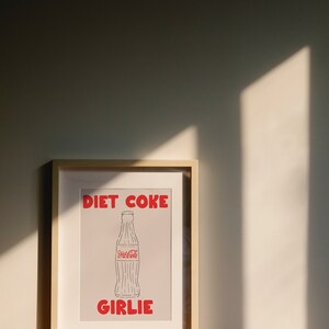 Diet Coke Girlie Print, Modern Typography Poster, Trendy Kitchen Wall ...