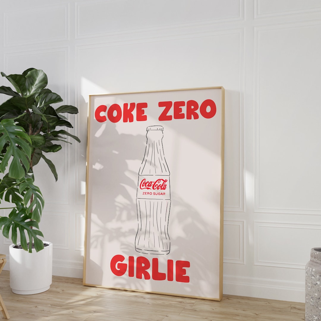 Coke Zero Art Work, Retro Drink Wall Art, Fun Home Decor, Coke Zero ...