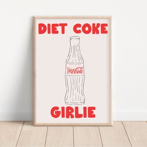 Diet Coke Girlie Print, Modern Typography Poster, Trendy Kitchen Wall ...