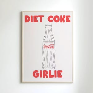 Diet Coke Girlie Print, Modern Typography Poster, Trendy Kitchen Wall ...