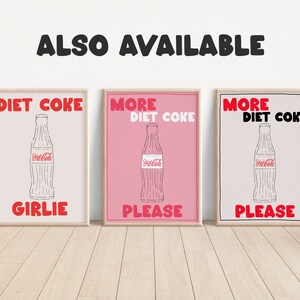 Diet Coke Girlie Print, Modern Typography Wall Art, Trendy Pink Poster ...