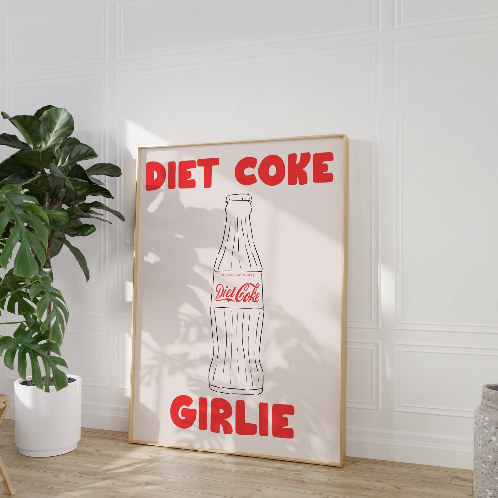Diet Coke Girlie Print, Modern Typography Poster, Trendy Kitchen Wall ...