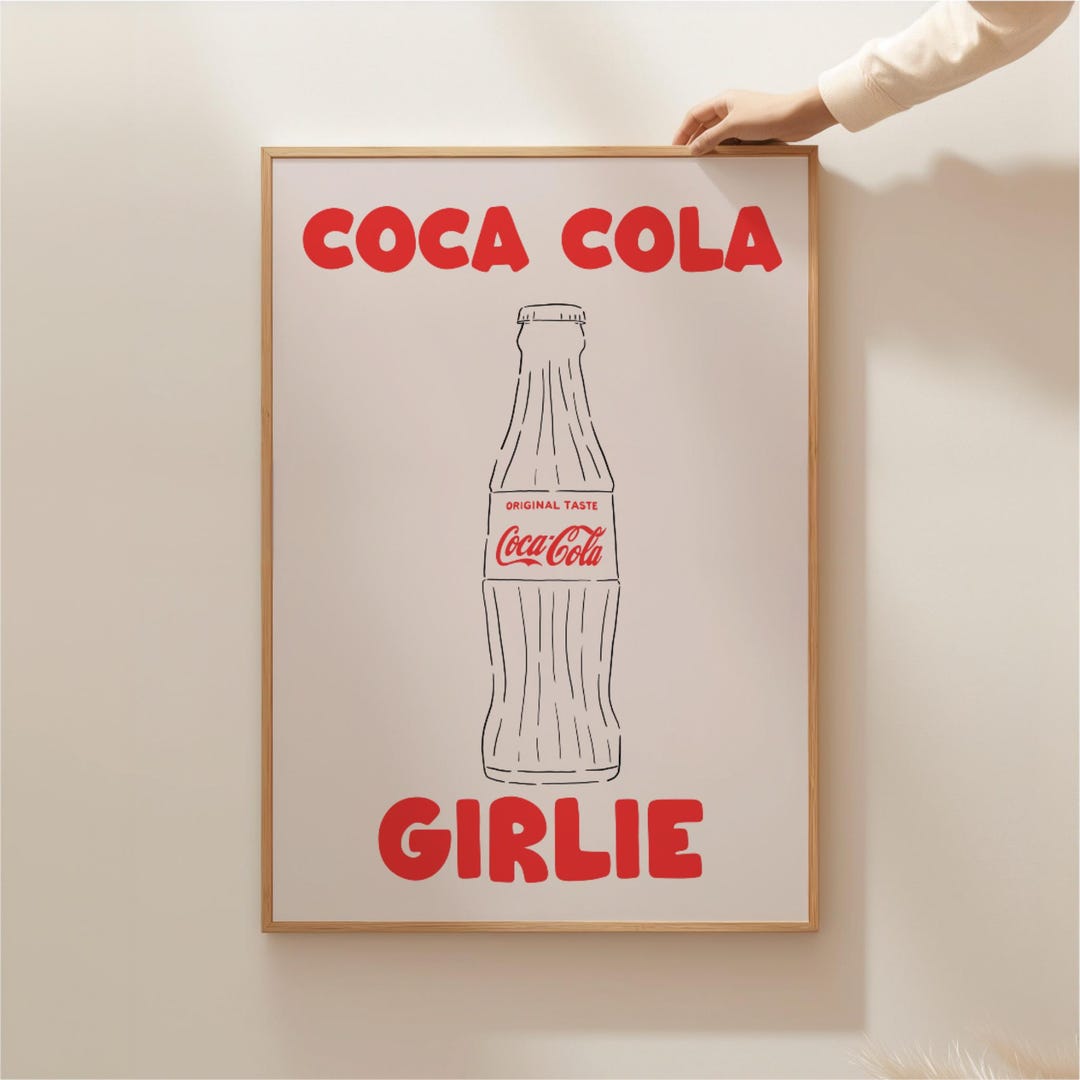 Coca Cola Print, Girly Dining Room Decor, Coke Wall Art, Red Kitchen ...