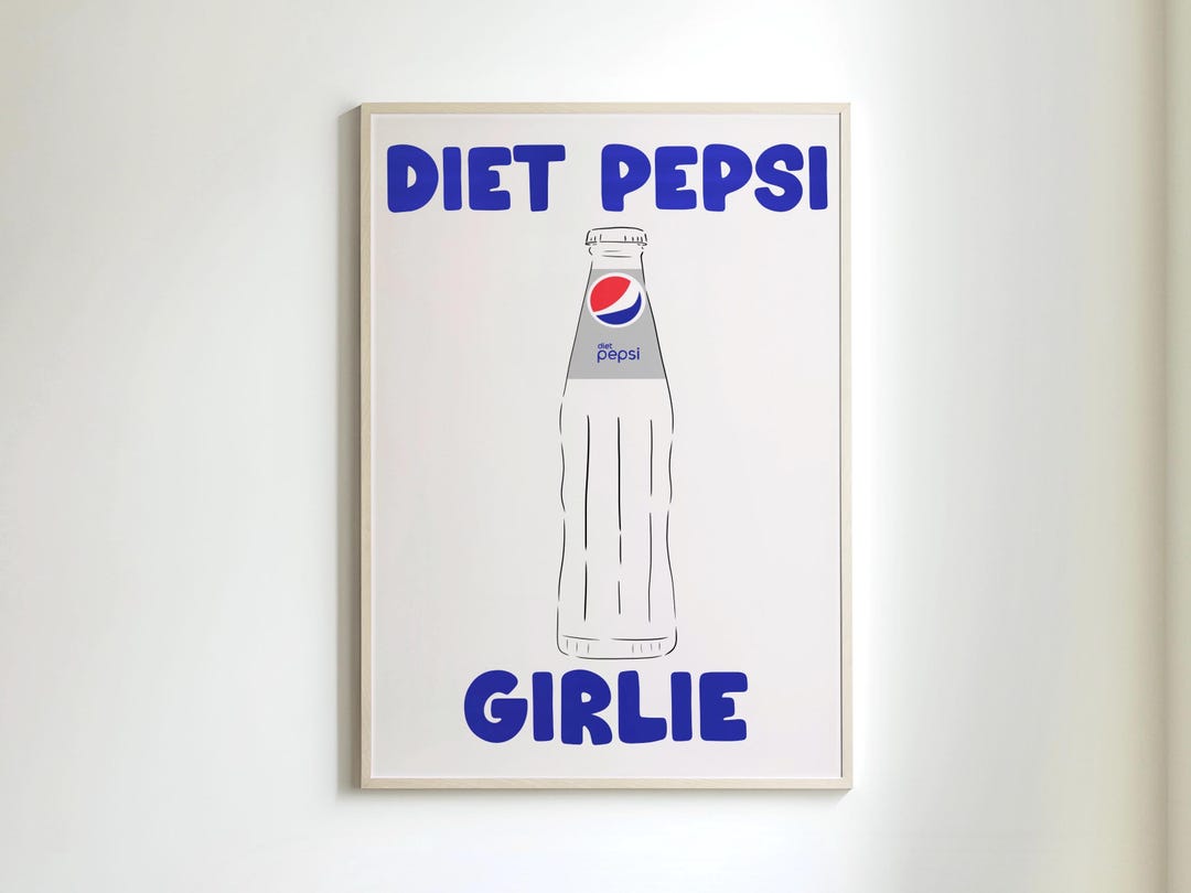Pepsi Wall Art, Retro Drink Poster, Pepsi Lover, Fun Drink Print, Bold ...