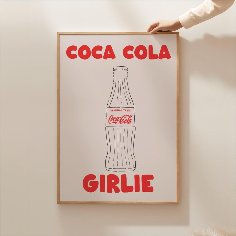 Coca Cola Poster, Fun Typography Printable, Coke Gift, Girlie Wall ...