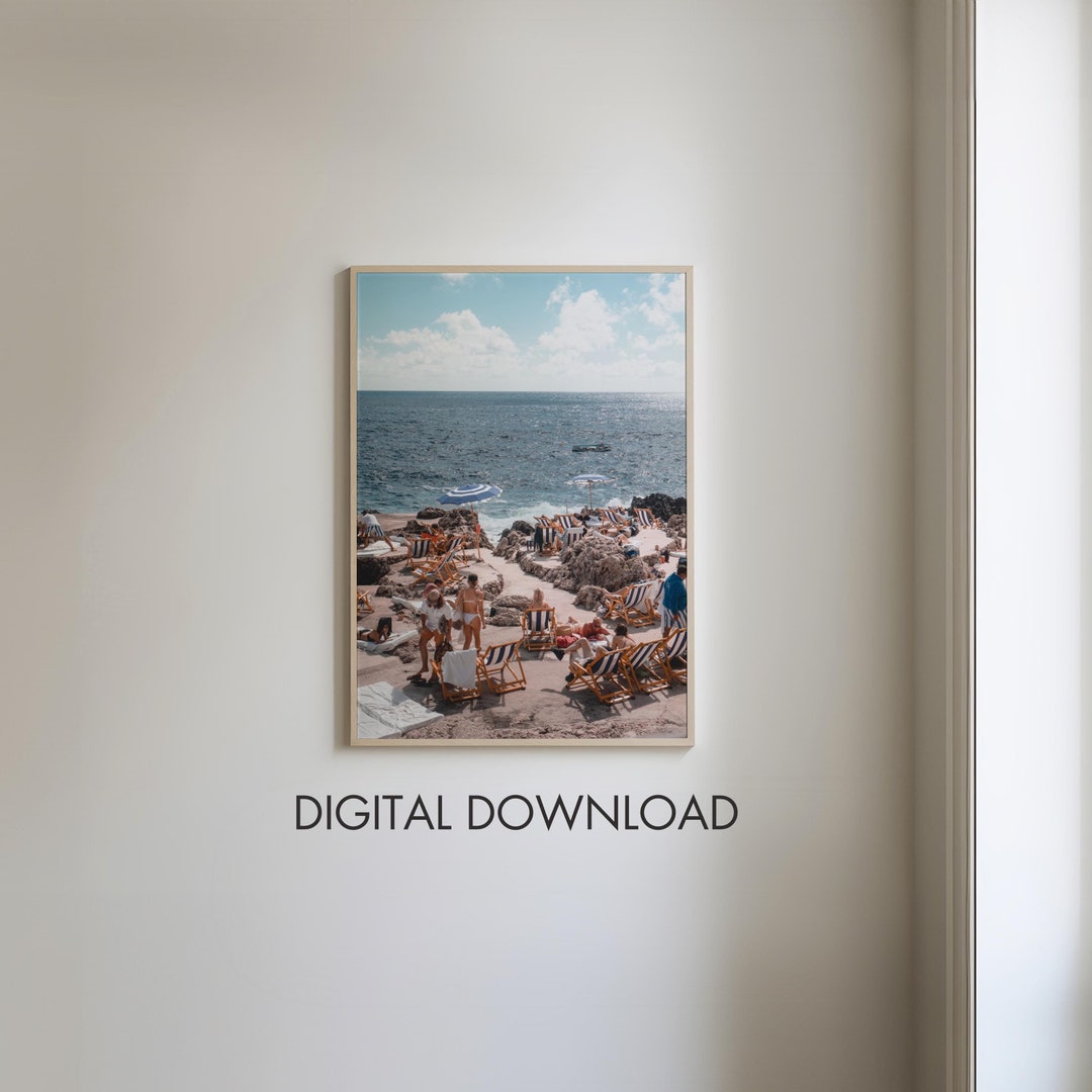 Capri Wall Art, Retro Photograph Print, Beach Art Print, Preppy Print ...