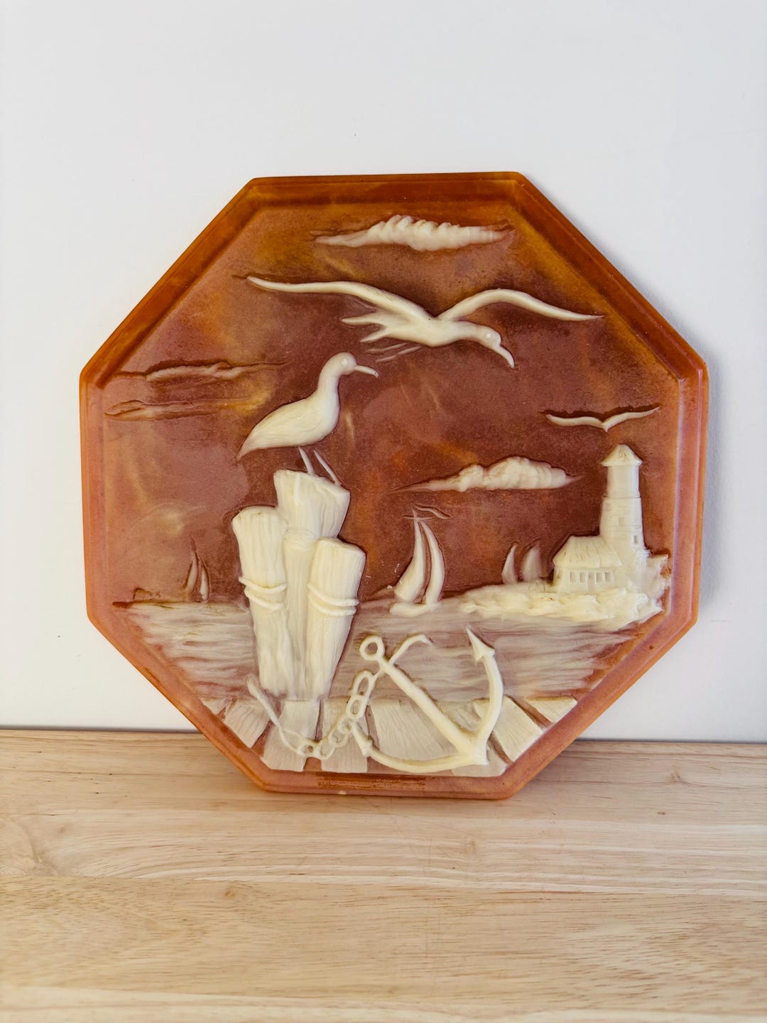 Robert Nemith “seaside” Incolay Wall Plaque 10” X 10” X 1” - Etsy