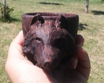 Wooden Wolf Mug - Etsy