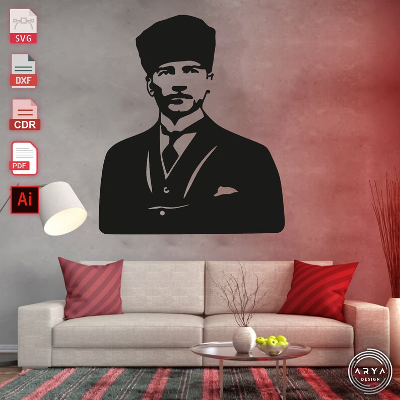 Custom Ataturk Metal Sign Laser Cut Svg Dxf Files Wall Sticker ...