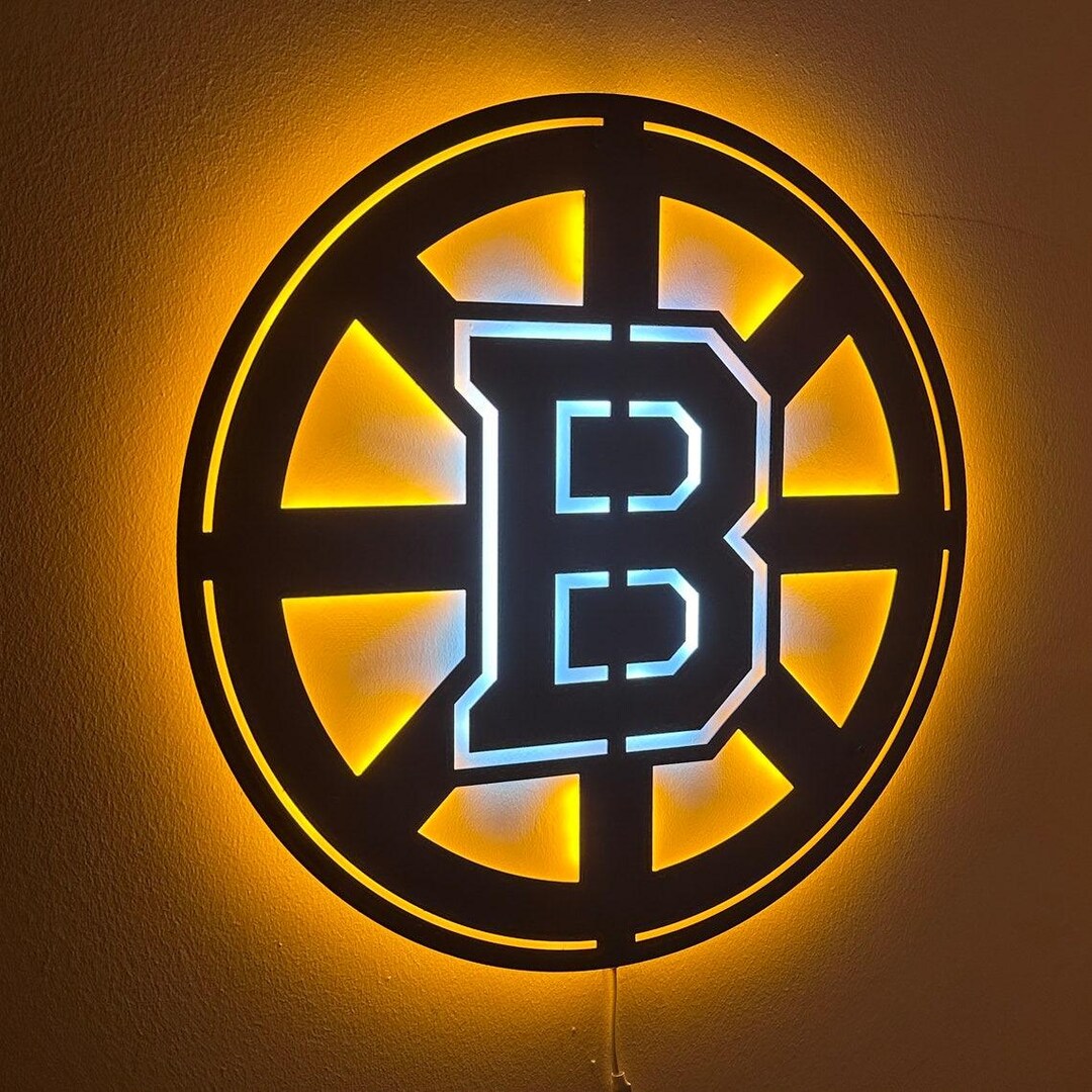 Boston Bruins Metal Lighted Wall Sign, Gift, Boy, Wall Decor, Mechanic ...