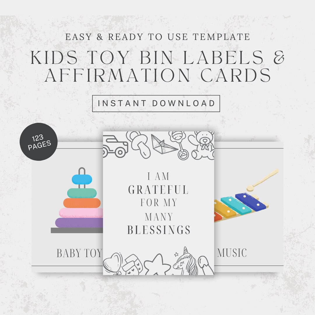 Toy Bin Labels & Affirmation Cards - Etsy
