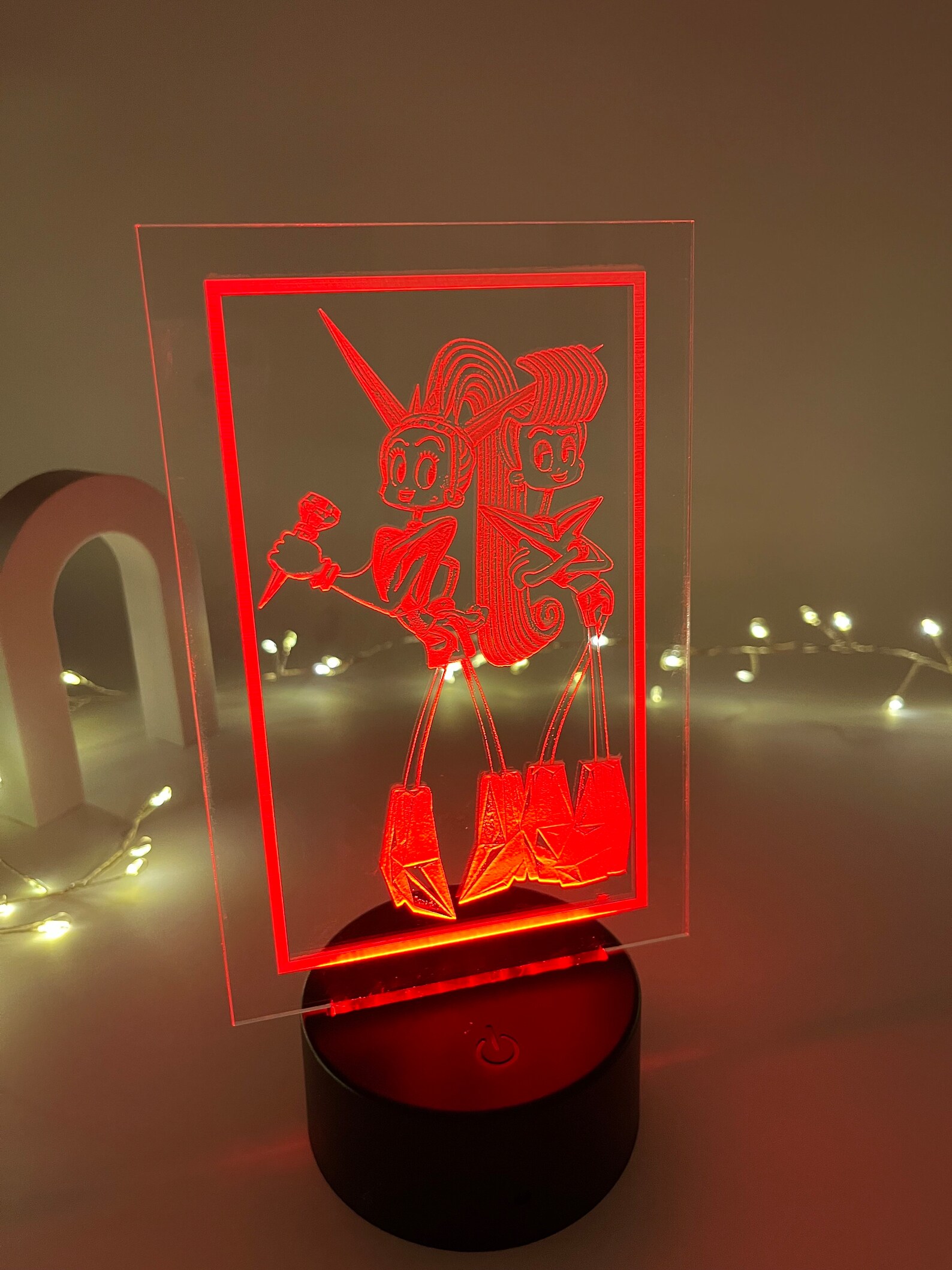 Trolls Pop Superstars Velvet and Veneer Light up Display Stand Acrylic ...