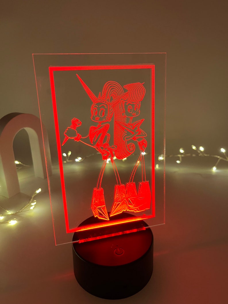 Trolls Pop Superstars Velvet and Veneer Light up Display Stand Acrylic ...