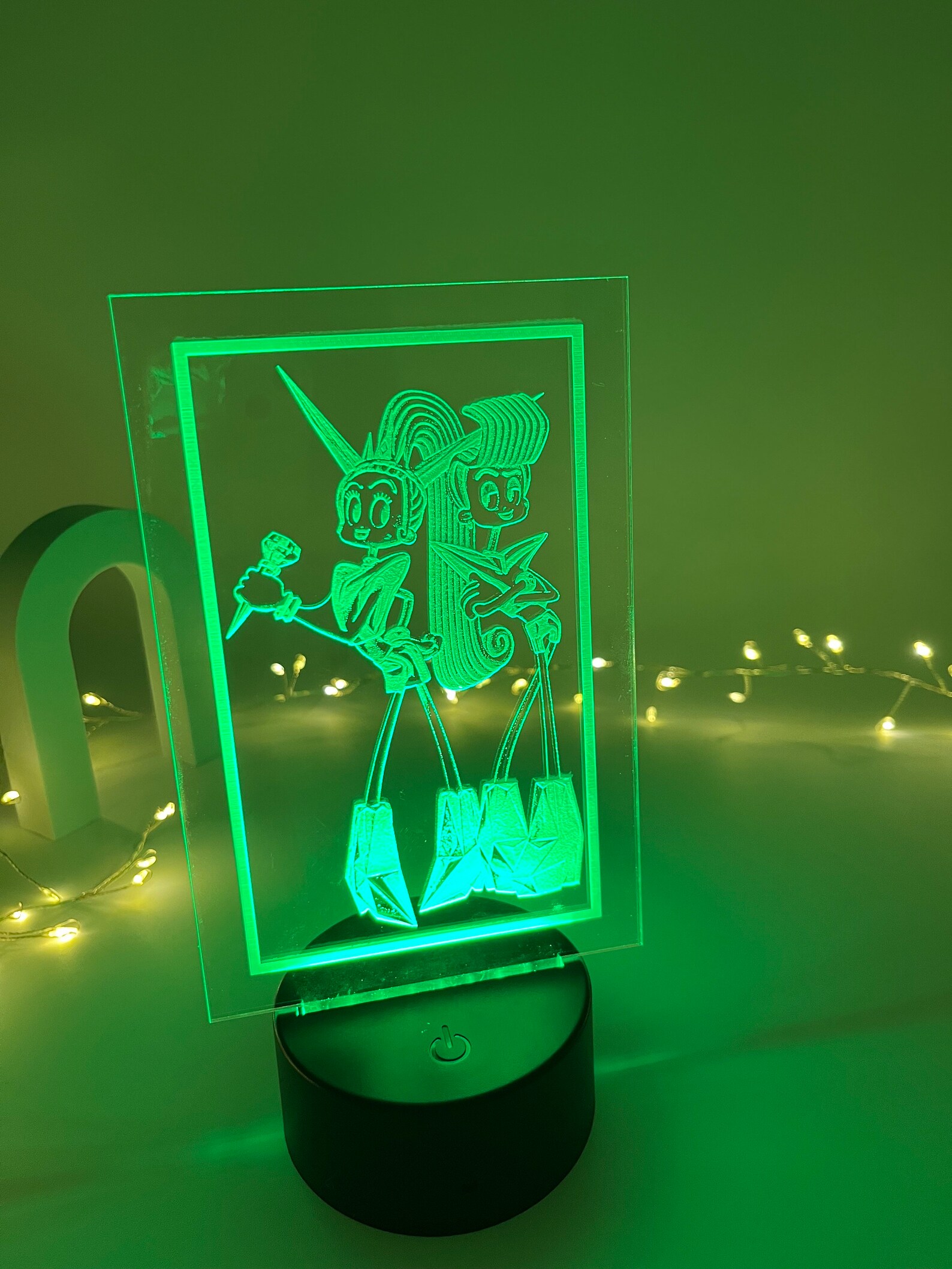 Trolls Pop Superstars Velvet and Veneer Light up Display Stand Acrylic ...