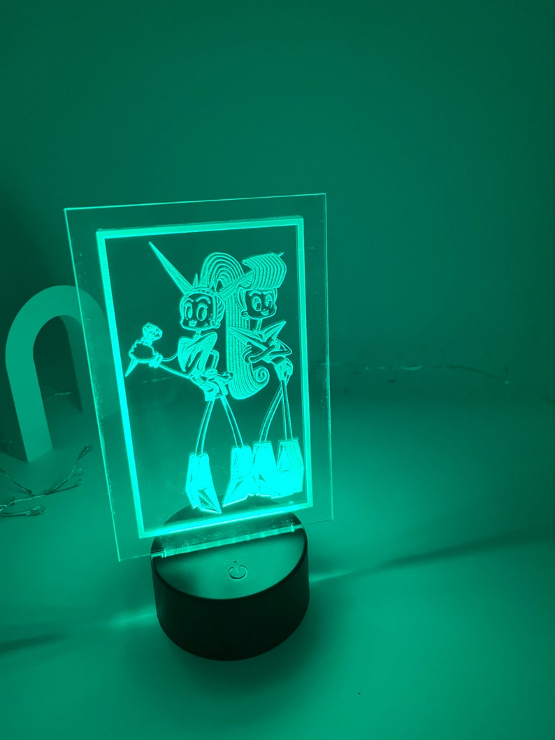 Trolls Pop Superstars Velvet and Veneer Light up Display Stand Acrylic ...