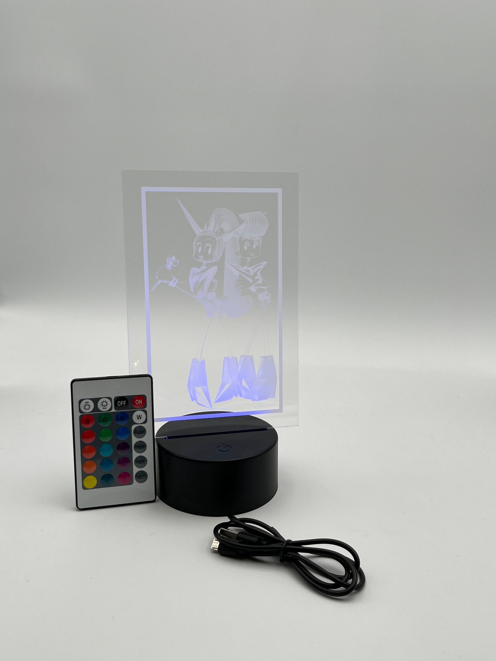 Trolls Pop Superstars Velvet and Veneer Light up Display Stand Acrylic ...