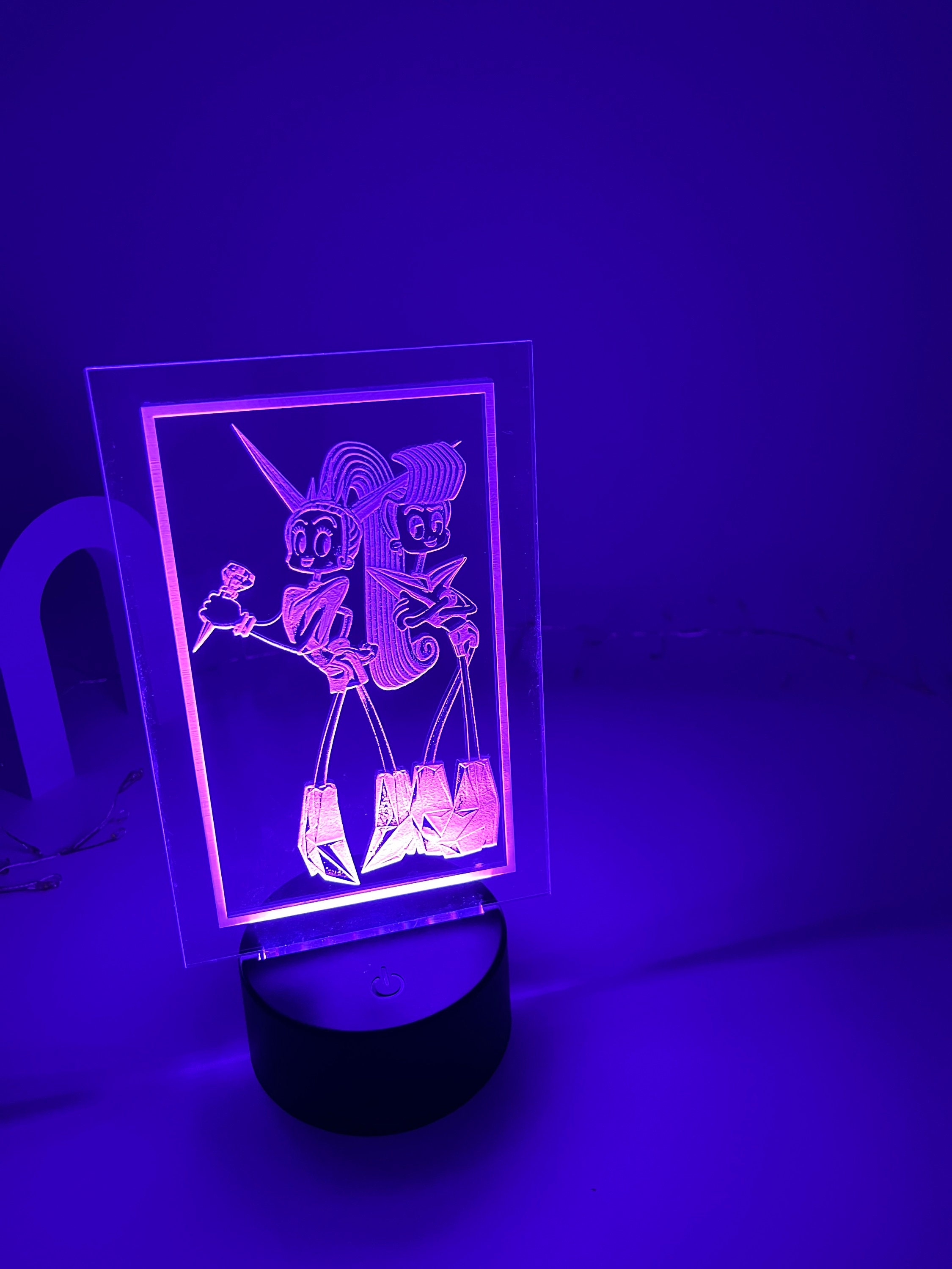 Trolls Pop Superstars Velvet and Veneer Light up Display Stand Acrylic ...