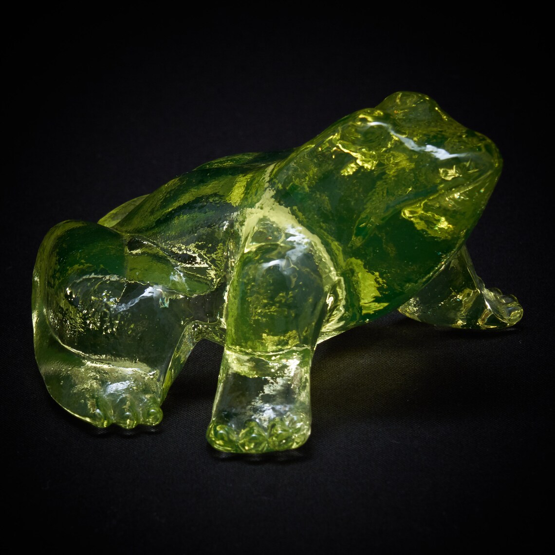 Vaseline Glass Bullfrog Vintage Yellow Uranium Glass - Etsy