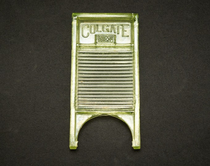 Vaseline Glass Colgate Soap Washboard, Vintage Yellow Uranium Glass - Etsy