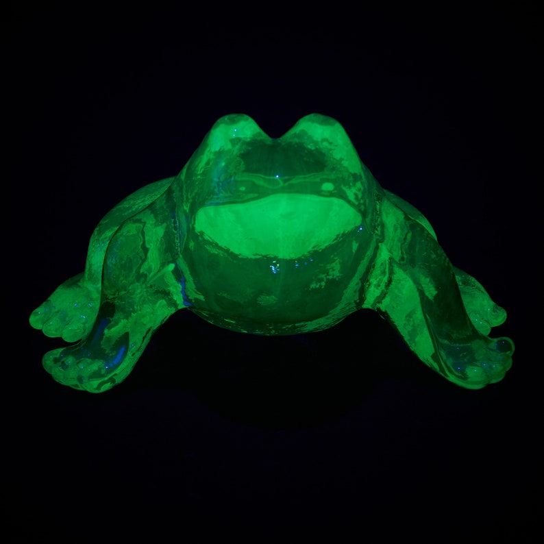 Vaseline Glass Bullfrog Vintage Yellow Uranium Glass - Etsy