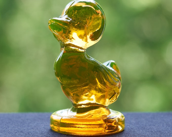 Boyd Vaseline Glass Debbie Duck, Vintage Amber Uranium Glass, B in ...