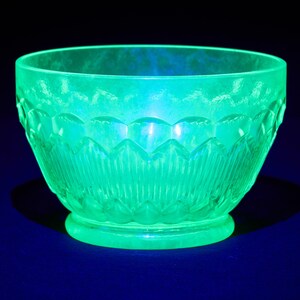 Vaseline Glass Zig Zag Pattern Bowl, Vintage Yellow Uranium Glass - Etsy