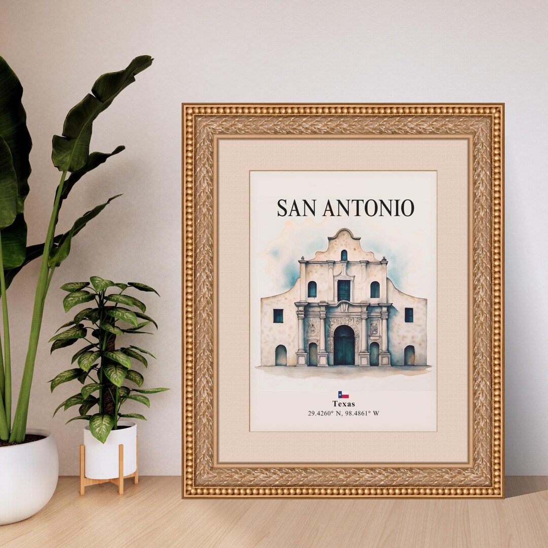 Printable San Antonio Texas Alamo Wall Art, Texas Home Decor, Texas Art ...
