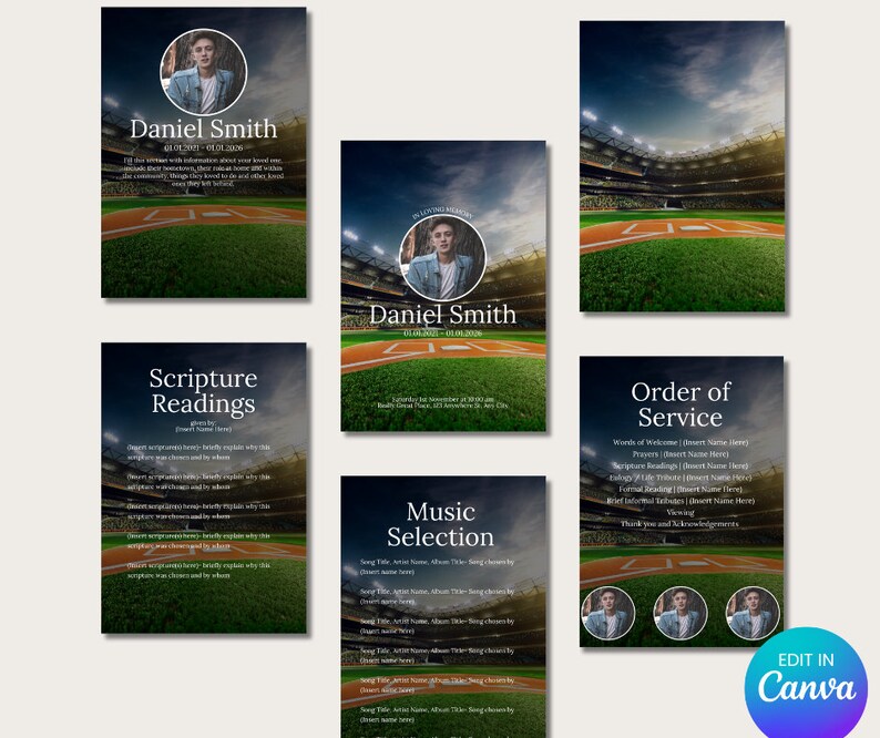 Editable Funeral Program Template Printable Funeral Program - Etsy