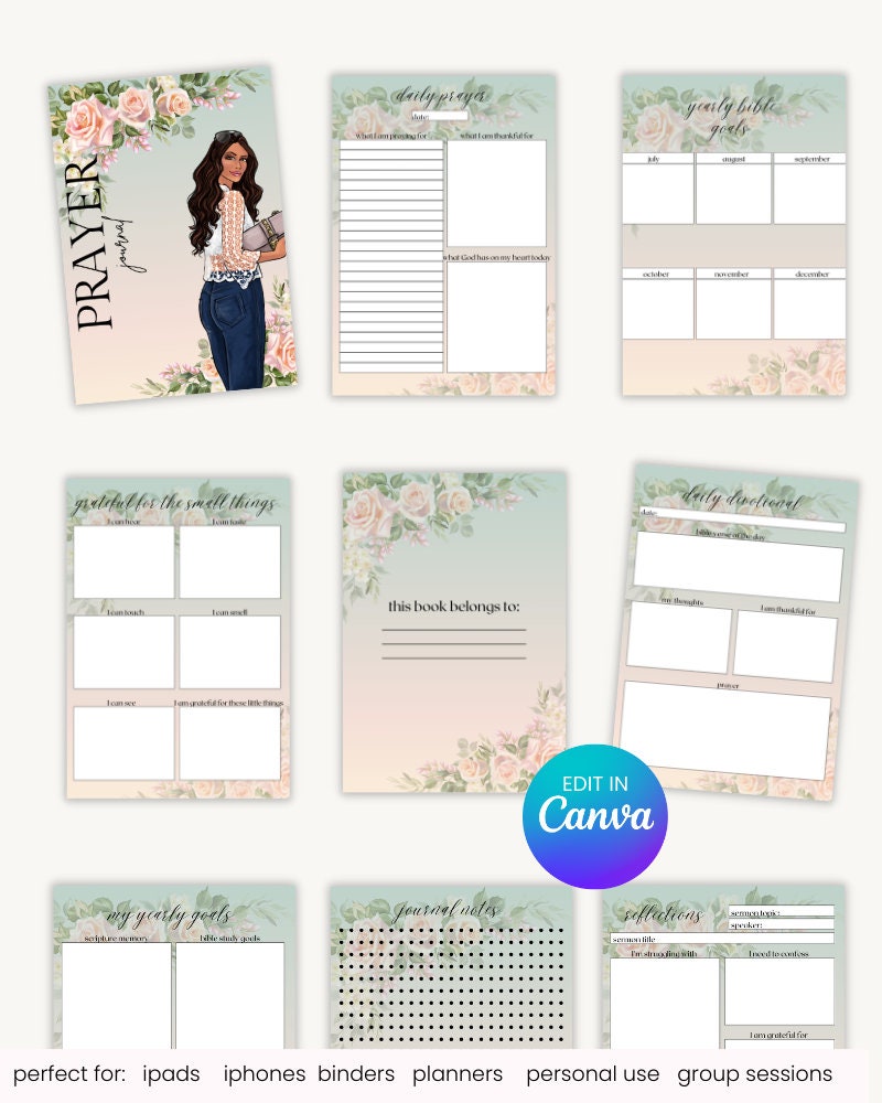 Prayer Journal, Prayer Planner, Prayer Templates, Bible Study Templates ...