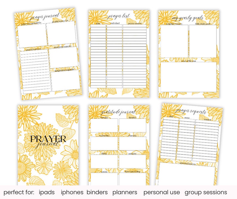 Prayer Journal, Prayer Planner, Prayer Templates, Bible Study Templates ...