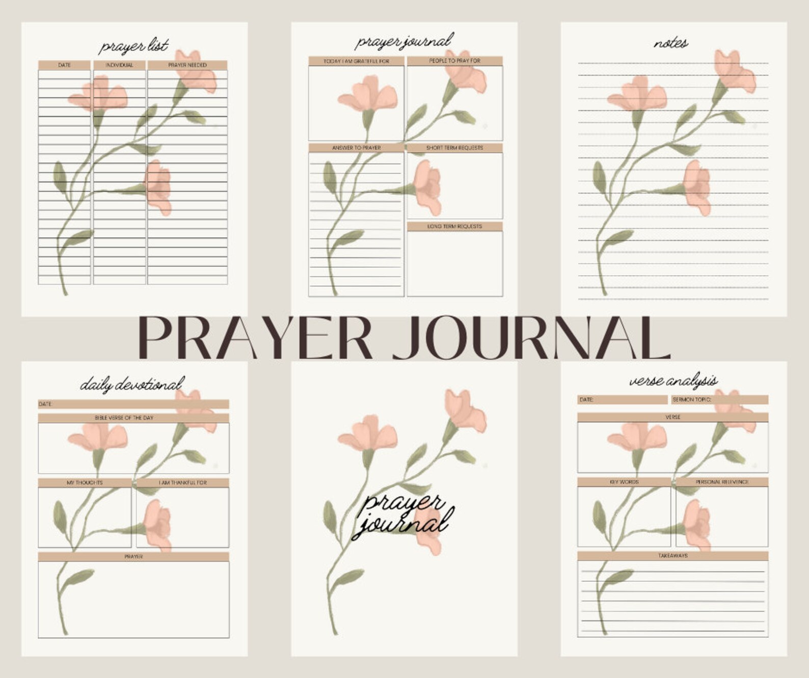 Prayer Journal Prayer Planner Prayer Templates Bible Study - Etsy