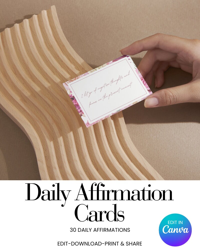 Daily Affirmation Cards, Printable Affirmation Cards, Digital Daily ...