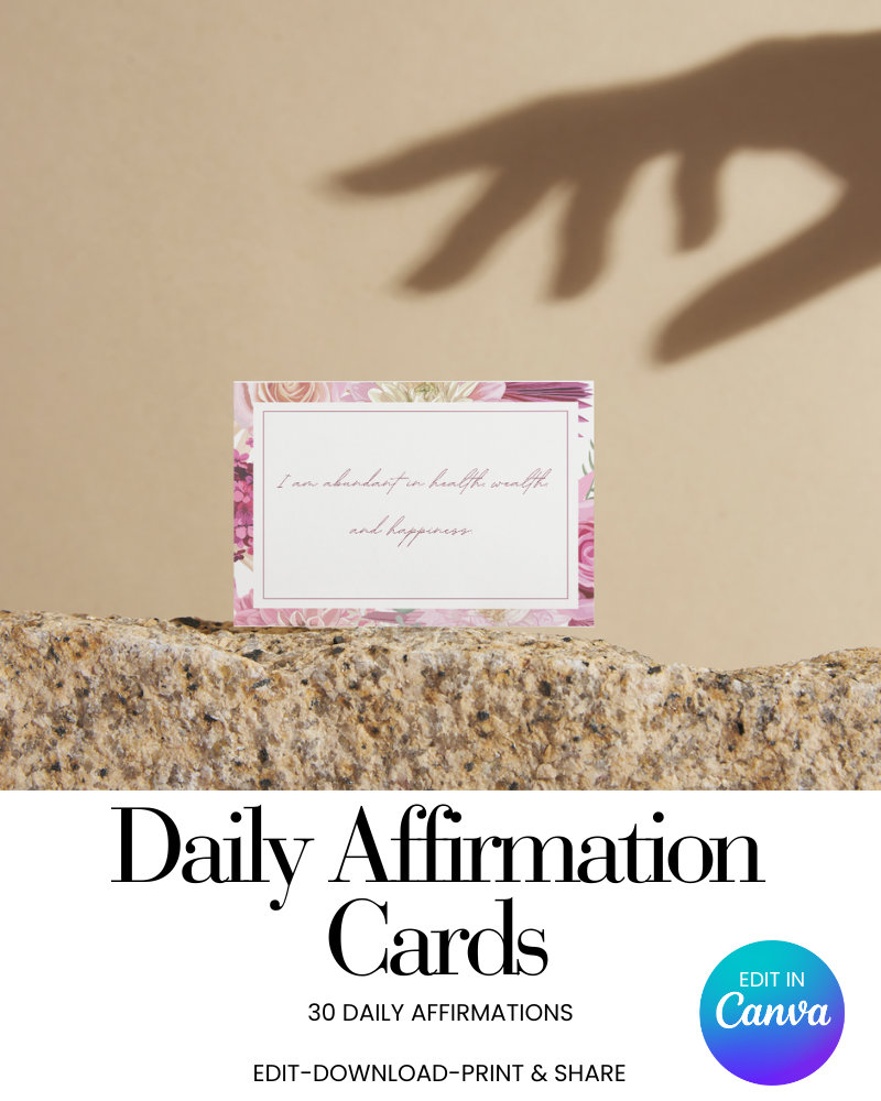 Daily Affirmation Cards, Printable Affirmation Cards, Digital Daily ...
